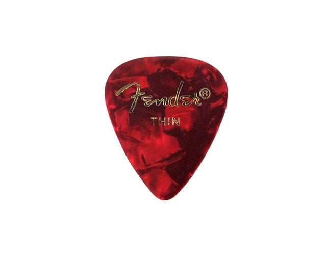 Fender Fender 351 Celluloid Thin Red Moto Pick (12 pcs) | Ludimusic